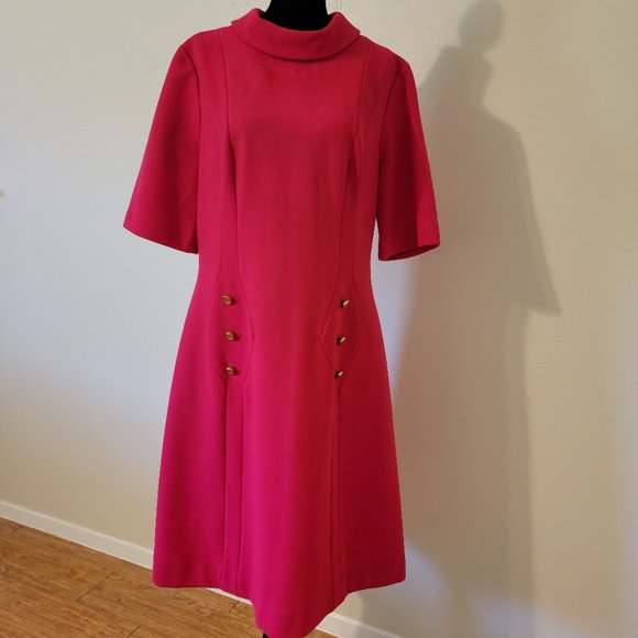 Edith Flagg | Dresses | Vintage Edith Flagg Crimplene Hot Pink Dress ...